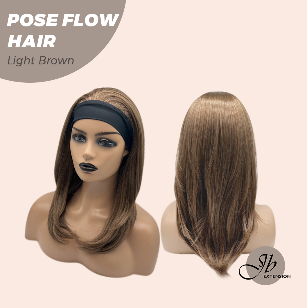 JBEXTENSION 18 Inches Light Brown Headband Wig POSE FLOW HAIR - LIGHT ...