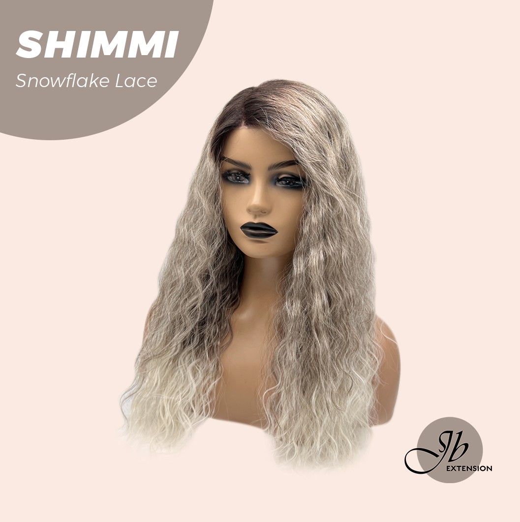 JBEXTENSION 21 Inches Ash Grey Deep Curly Pre-Cut Side Part Snowflake ...